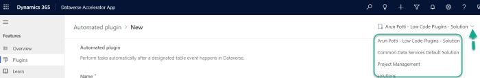 How To Create The Automated Plugin In The Dataverse Environment